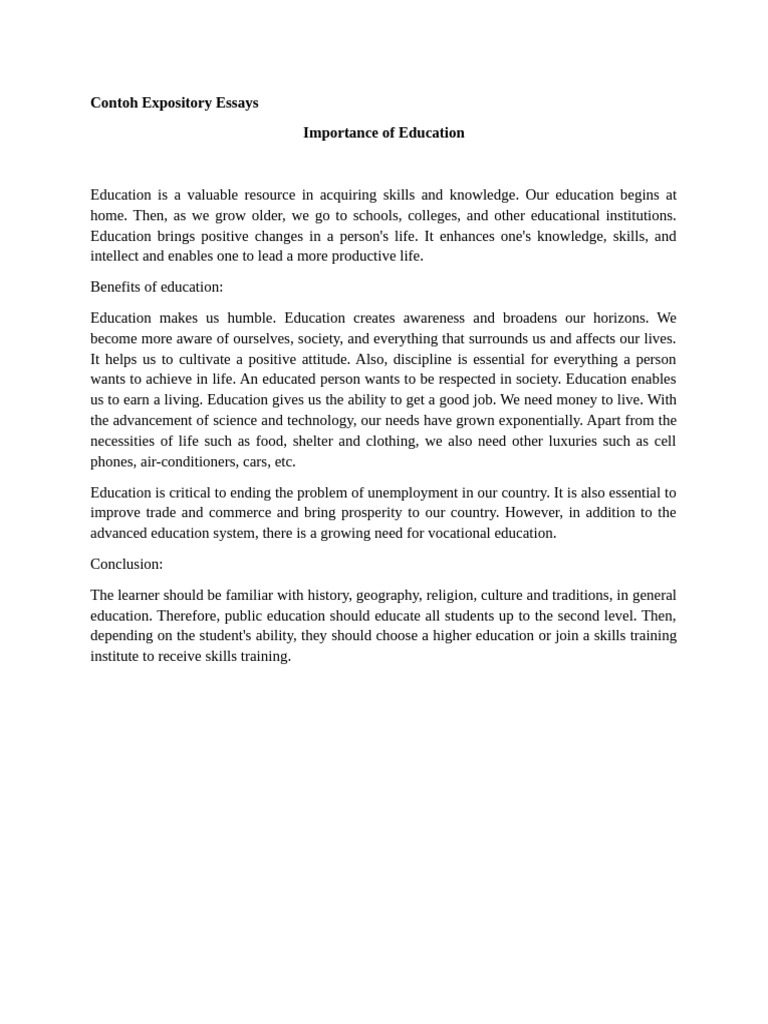 Contoh Expository Essays | PDF