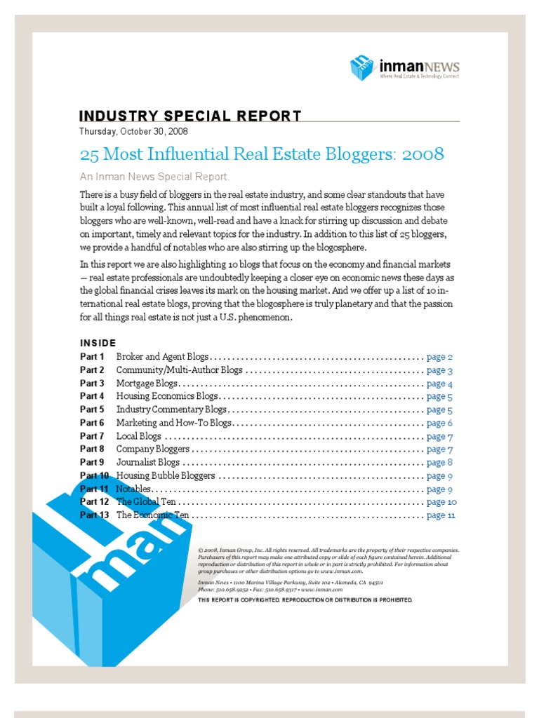 Industry SpecIal Report Thursday, October 30, 2008 25 Most | PDF | Blog ...