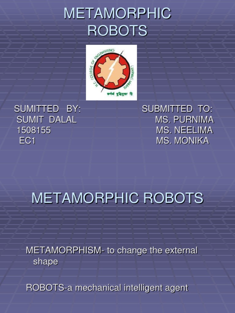 Metamorphic Robots: Applications & Algorithms | PDF | Science ...