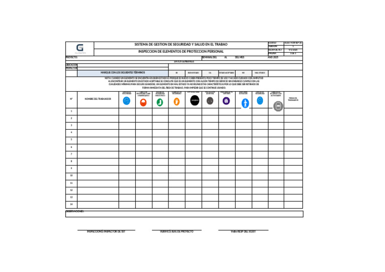 Checklist de EPP en Obra V1 | PDF