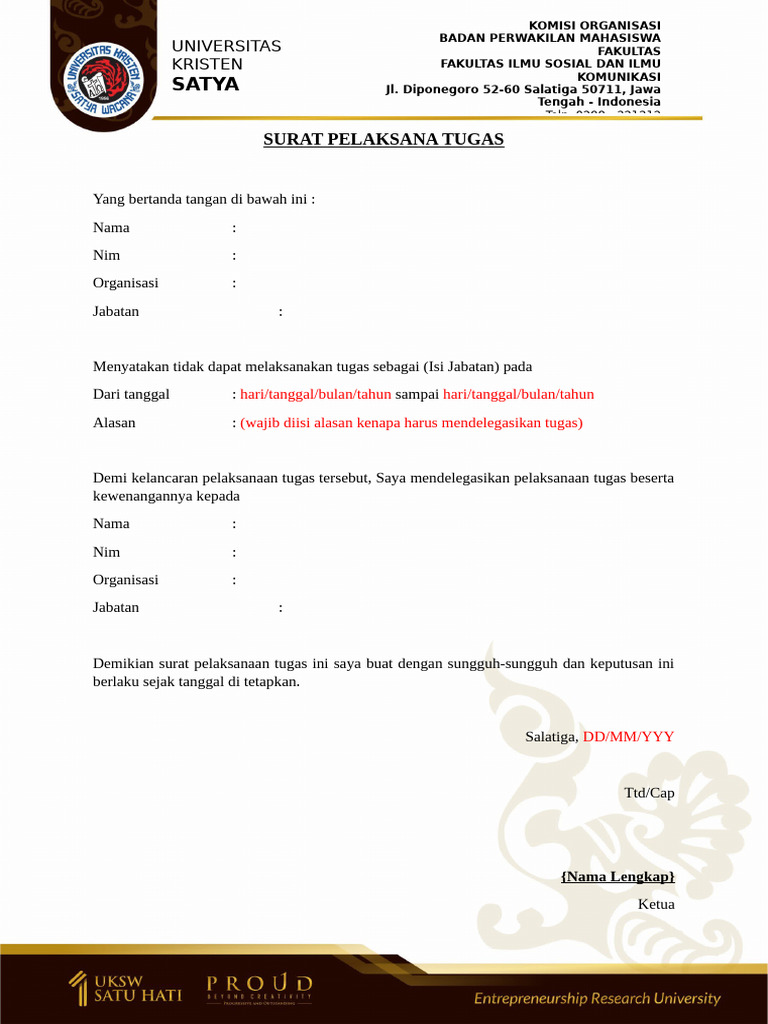 Template Surat PLT | PDF