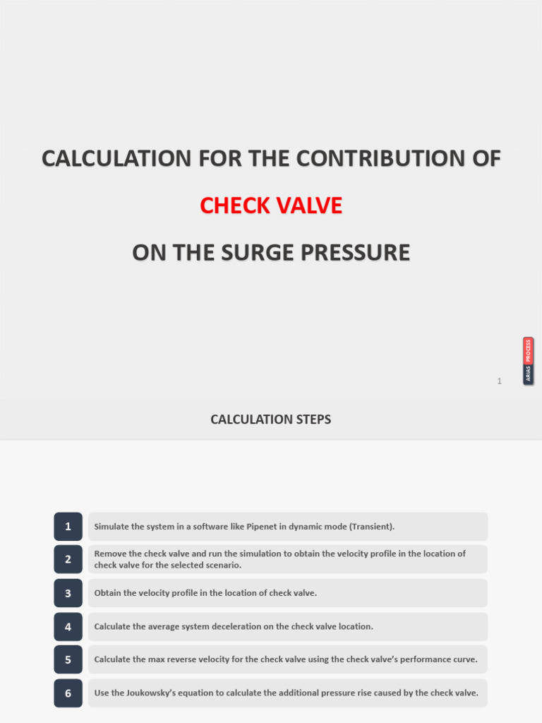 The Surge Pressure Caused by Check Valves | PDF | Pressure | Valve