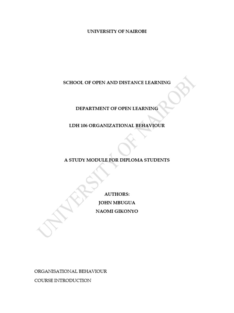 LDH 106 Organizational Behaviour | PDF | Forecasting | Organizational ...