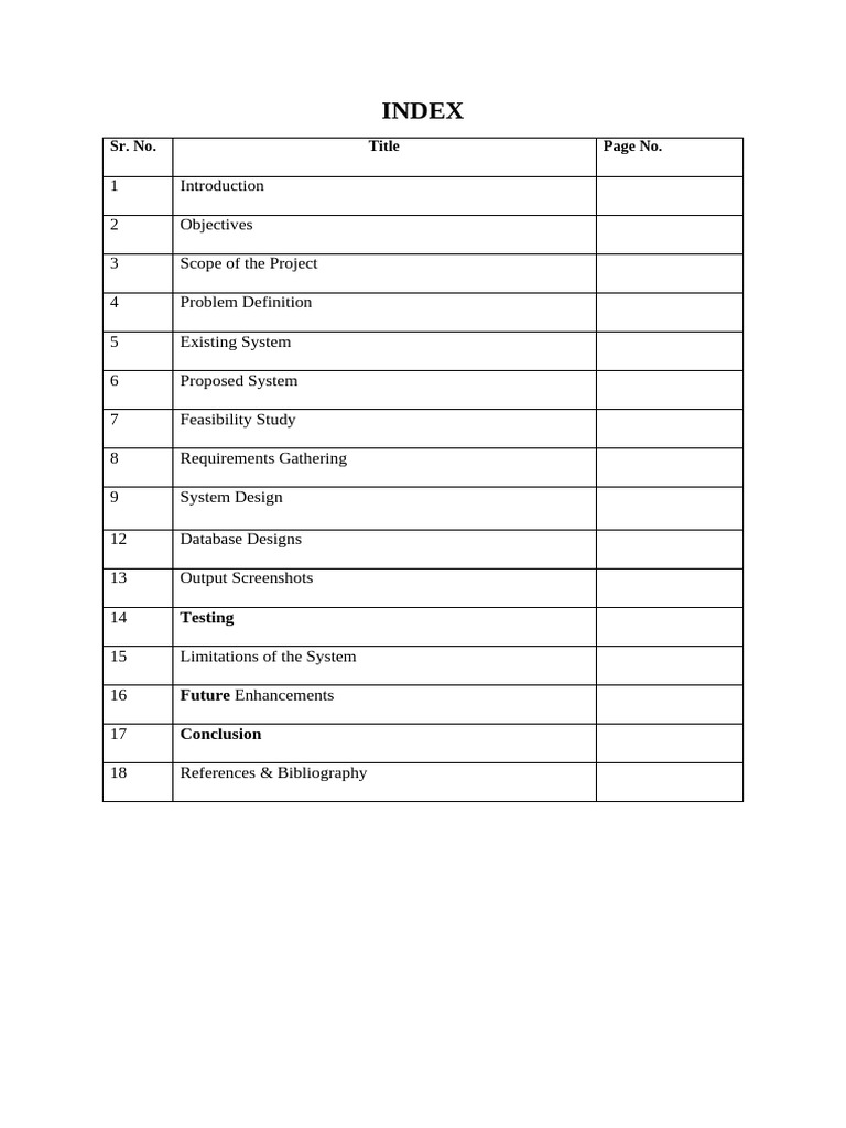 Project Index 1 | PDF