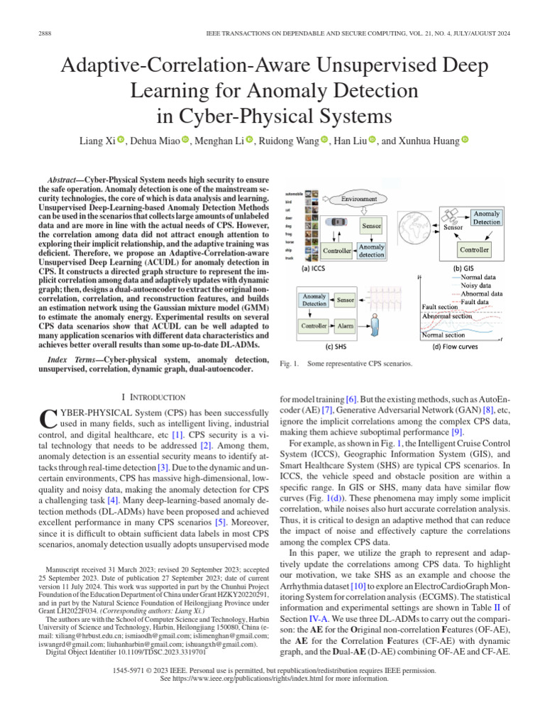 Adaptive-Correlation-Aware Unsupervised Deep Learning For Anomaly Detection in Cyber-Physical ...