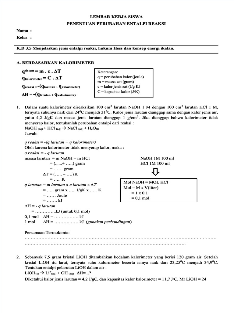 LKPD Kalorimeter | PDF