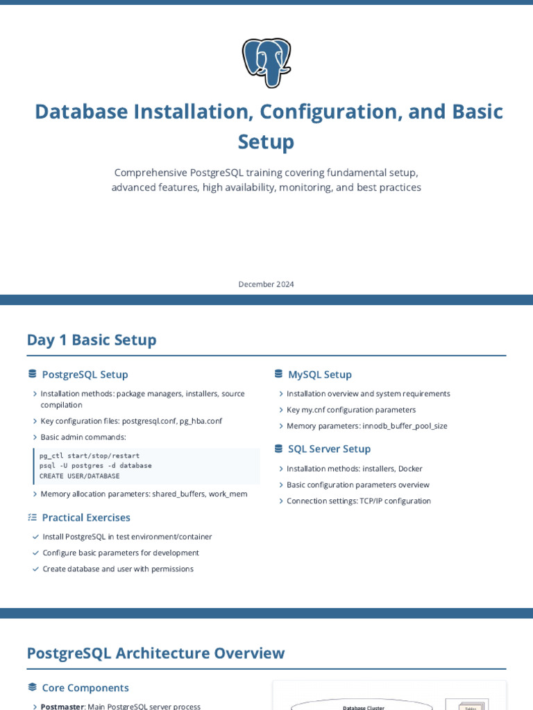 PostgreSQL DB Installation Configuration Basic Setup | PDF | Postgre Sql | Replication (Computing)