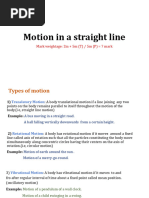 Kinematics 1D - Study Notes | PDF | Velocity | Acceleration