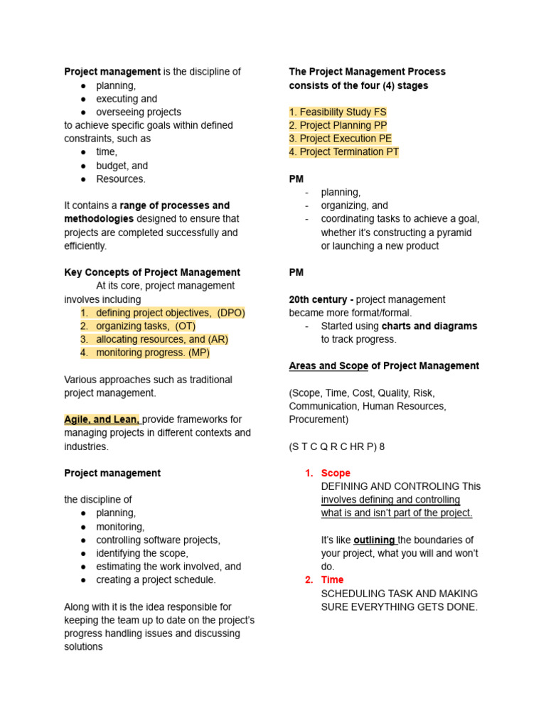 Project Management Module 1 | PDF | Project Management | Agile Software Development