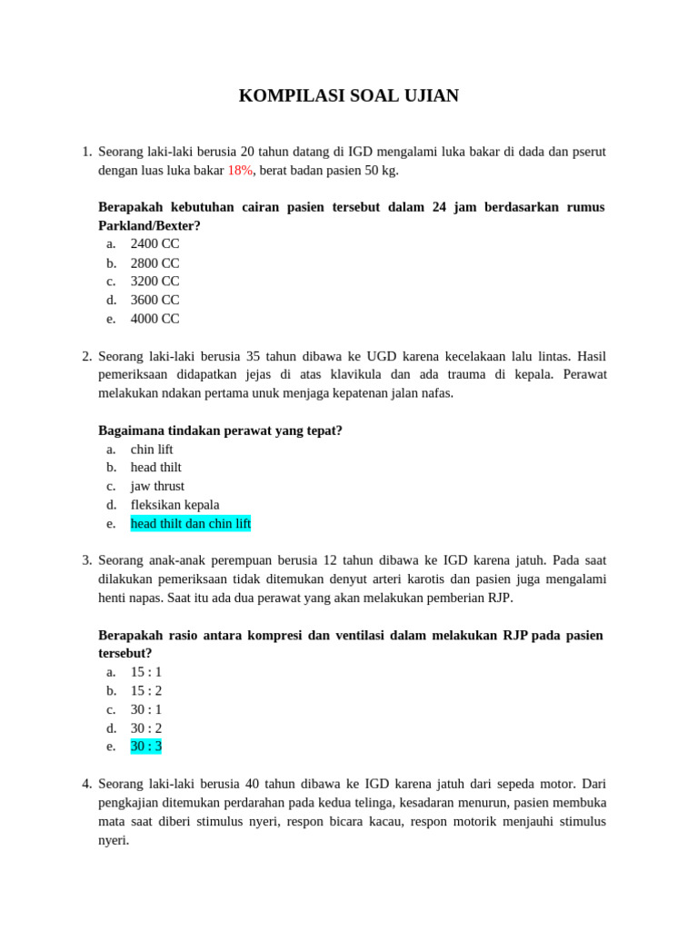 Kumpulan Soal Latihan Ukom 180 Soal Dan Jawaban - Compress | PDF