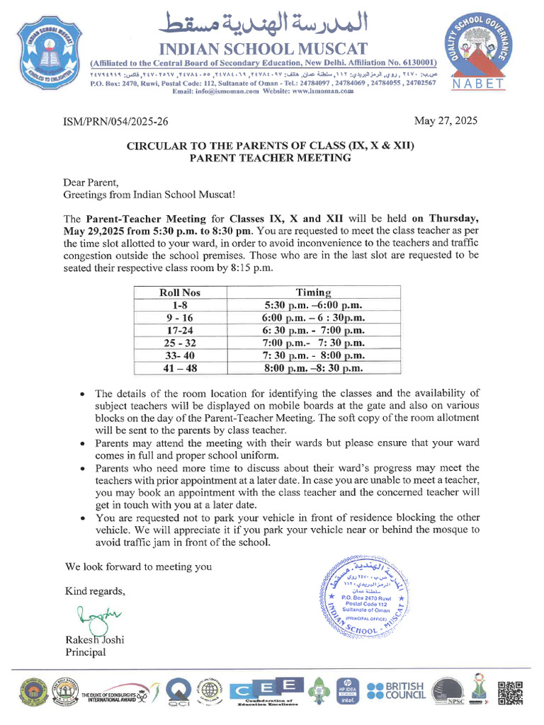 Circular - PTM For Classes Ix, X and Xii | PDF