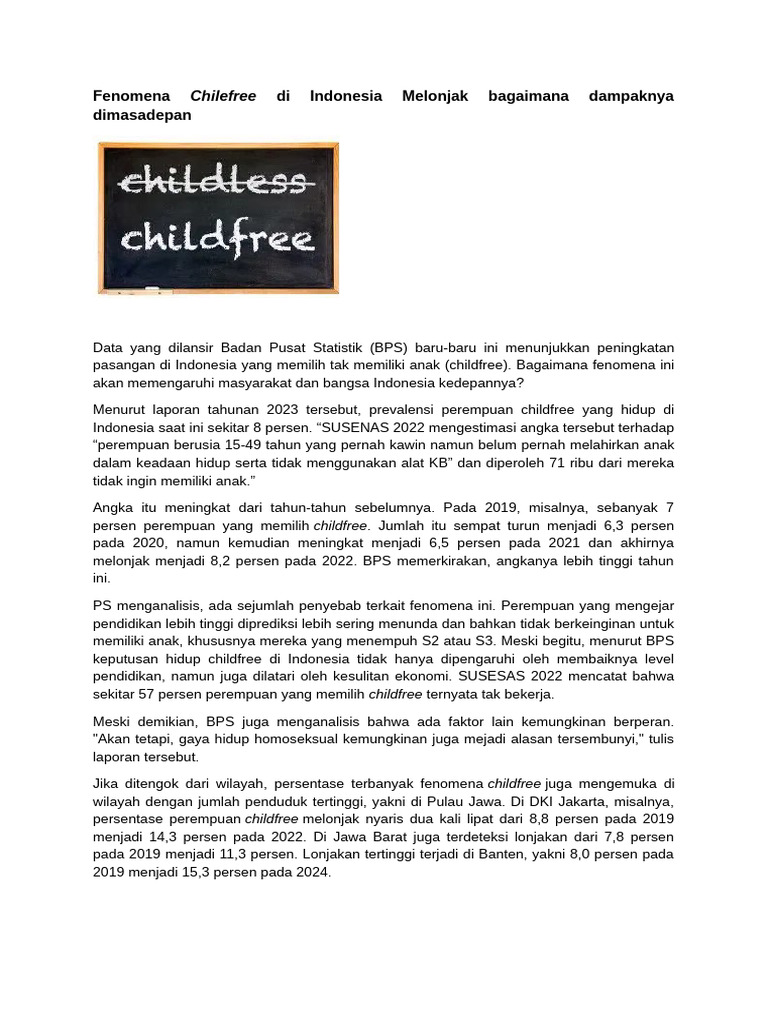 Fenomena Childfree di Indonesia 2023 | PDF