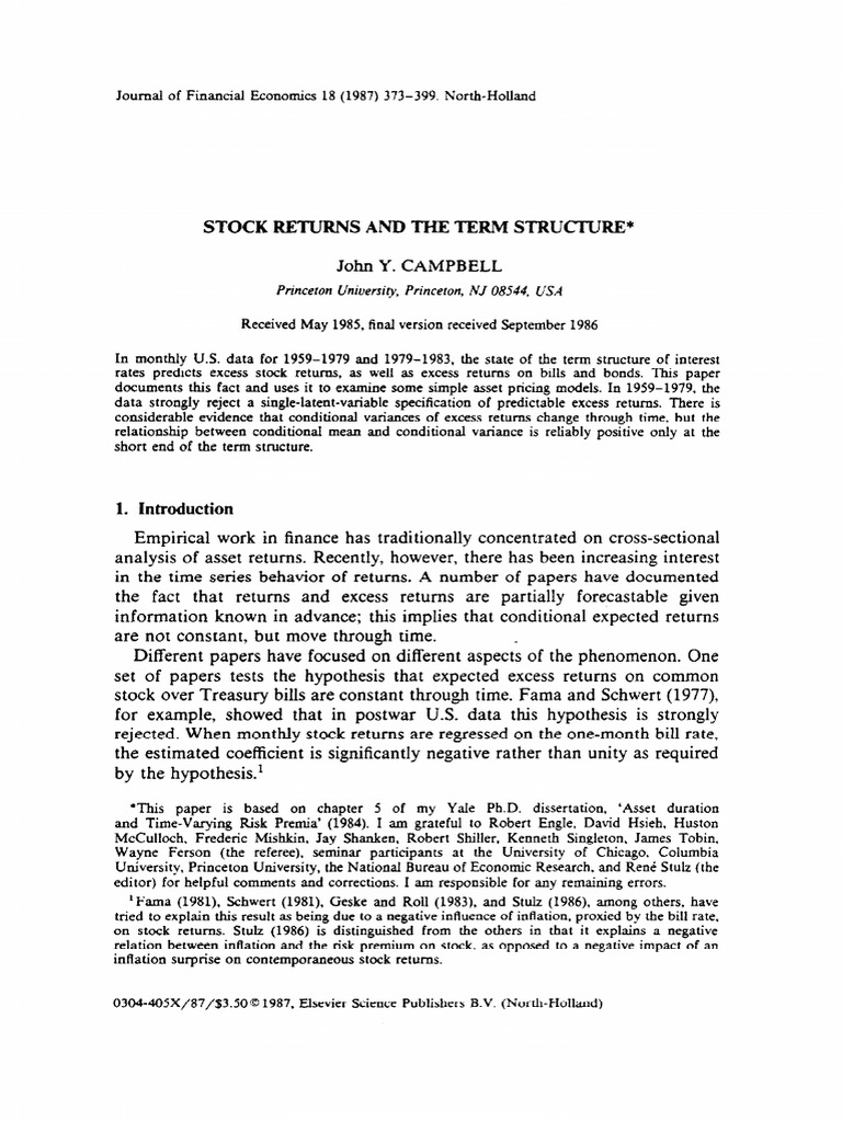 Stock Returns and Term Structure Analysis | PDF | Errors And Residuals ...