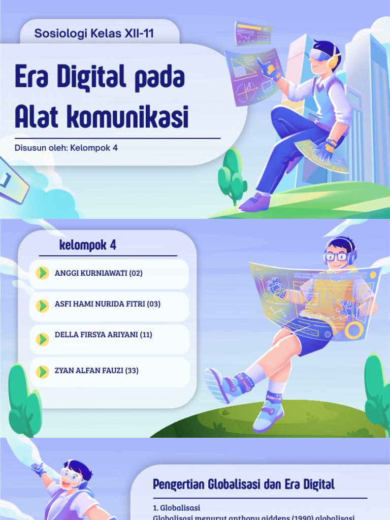 Globalisasi Dan Masyarakat Digital Presentasi Biru Dan Ungu Ilustratif ...