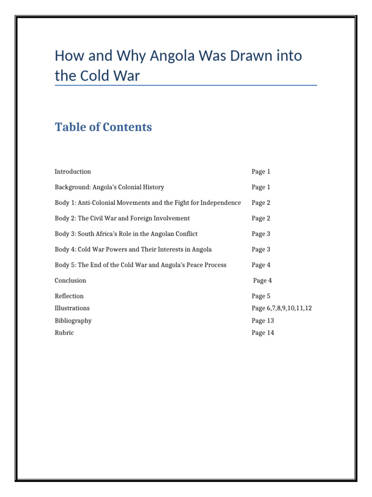 Angola - Cold - War - Essay - Full Copy TMRW Final Date XXXXXXXXXXXXXX | PDF | Unita | Angola