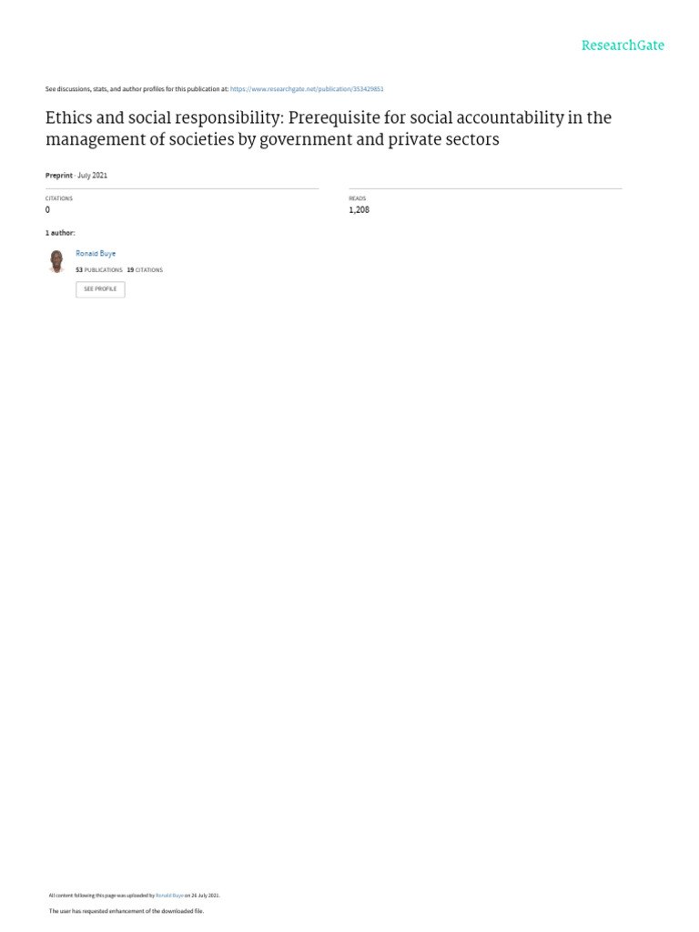 Ethics and Social Responsibility | PDF | Corporate Social ...