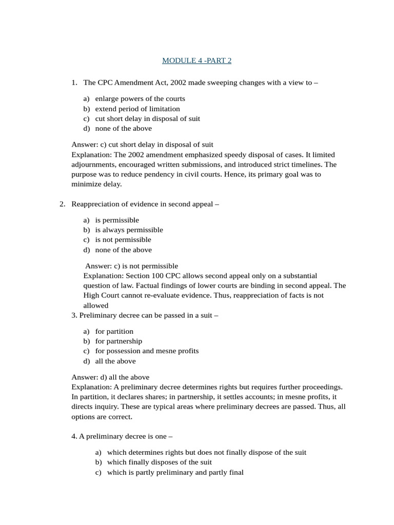 CPC Amendment Act 2002 Insights | PDF | Res Judicata | Lawsuit