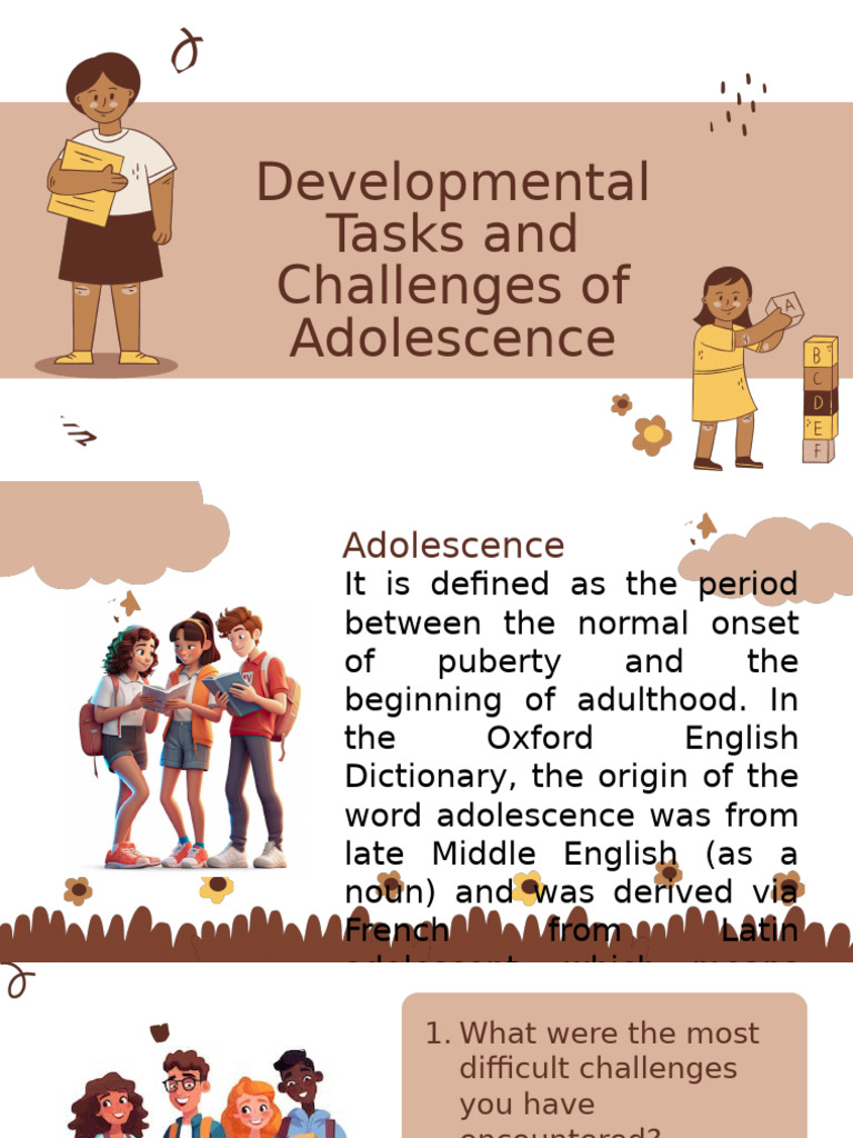 Q1M5 Developmental Tasks and Challenges of Adolescence | PDF ...