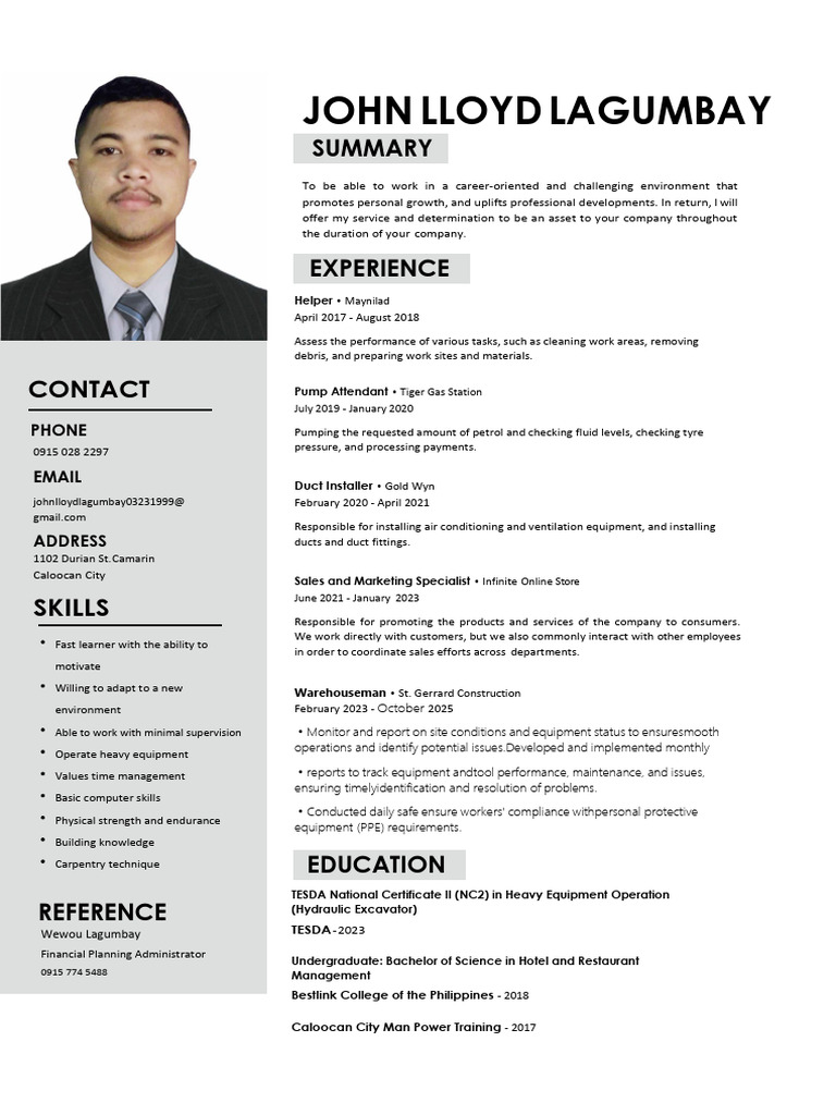 John Lloyd Lagumbay Resume | PDF