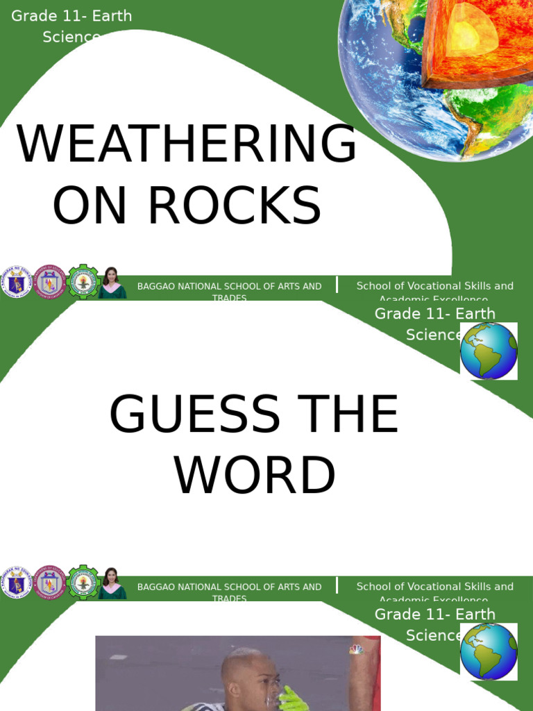 Earth Sci - q2 w1 - Weathering of Rocks | PDF | Weathering | Erosion