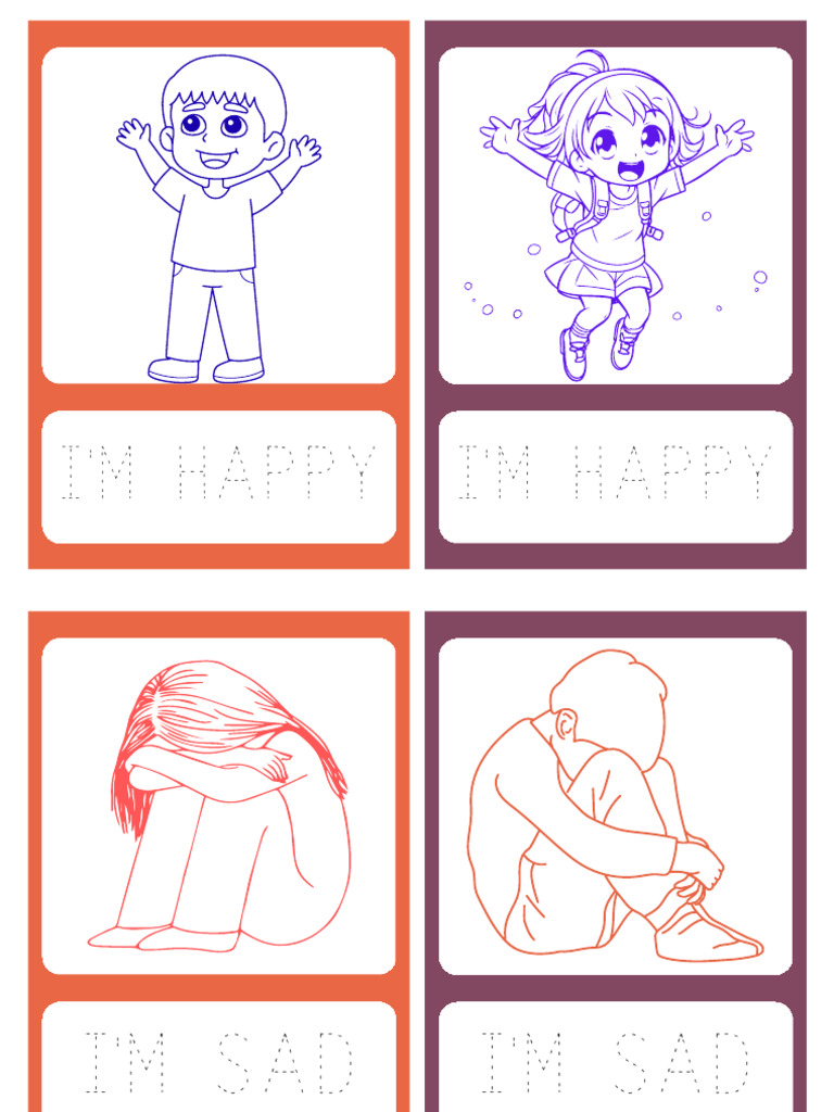 Orange and Purple Cute Feelings and Emotions Flashcards - 20251007 ...