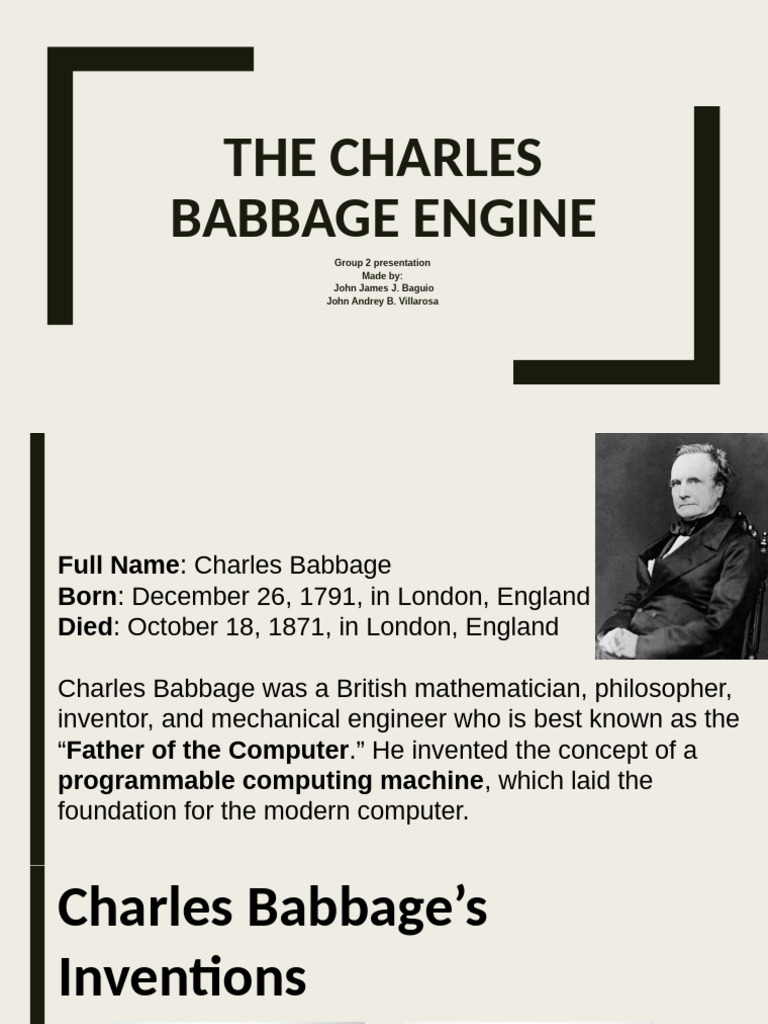 Charles Babbage: Father of Computing | PDF
