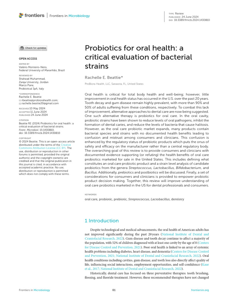 Probioticos en Salud Bucal | PDF | Probiotic | Oral Hygiene