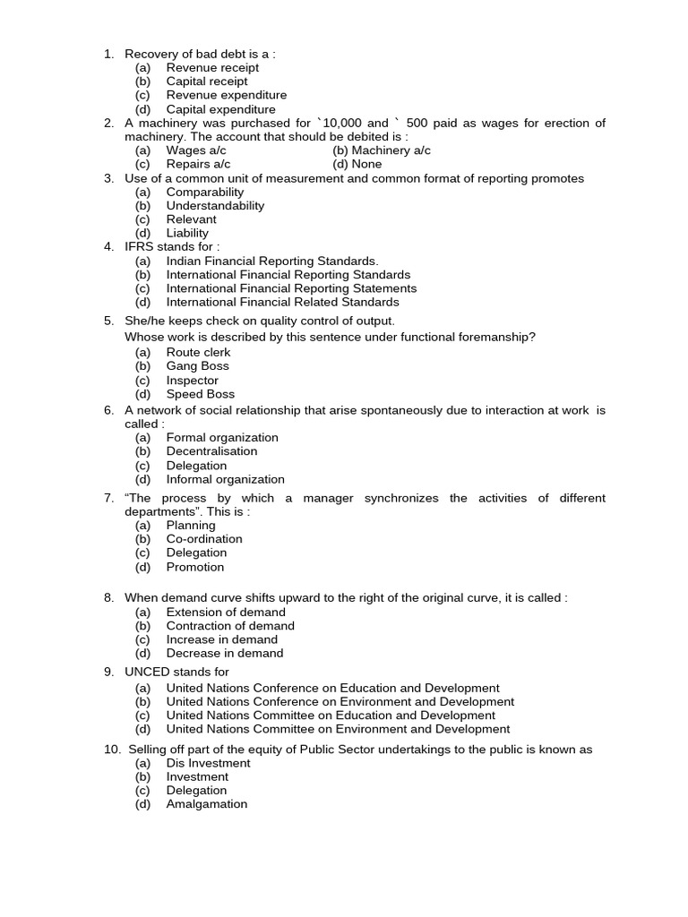Business Concepts and Terminology Quiz | PDF