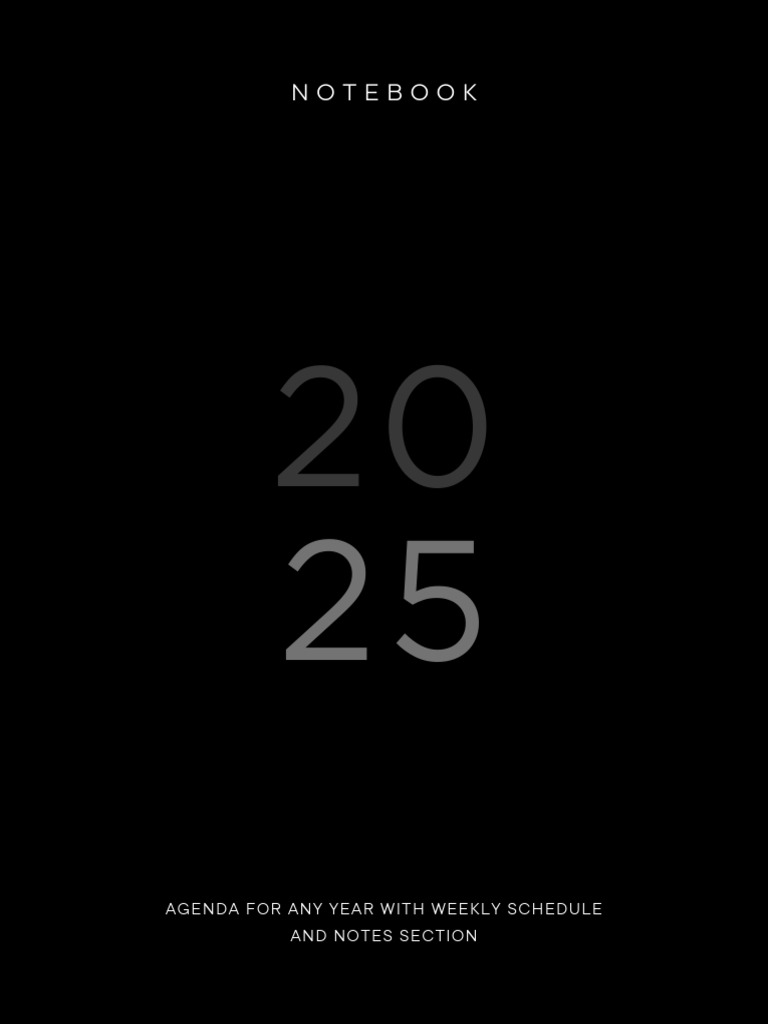 Black and Grey Simple Minimalist Daily Planner | PDF