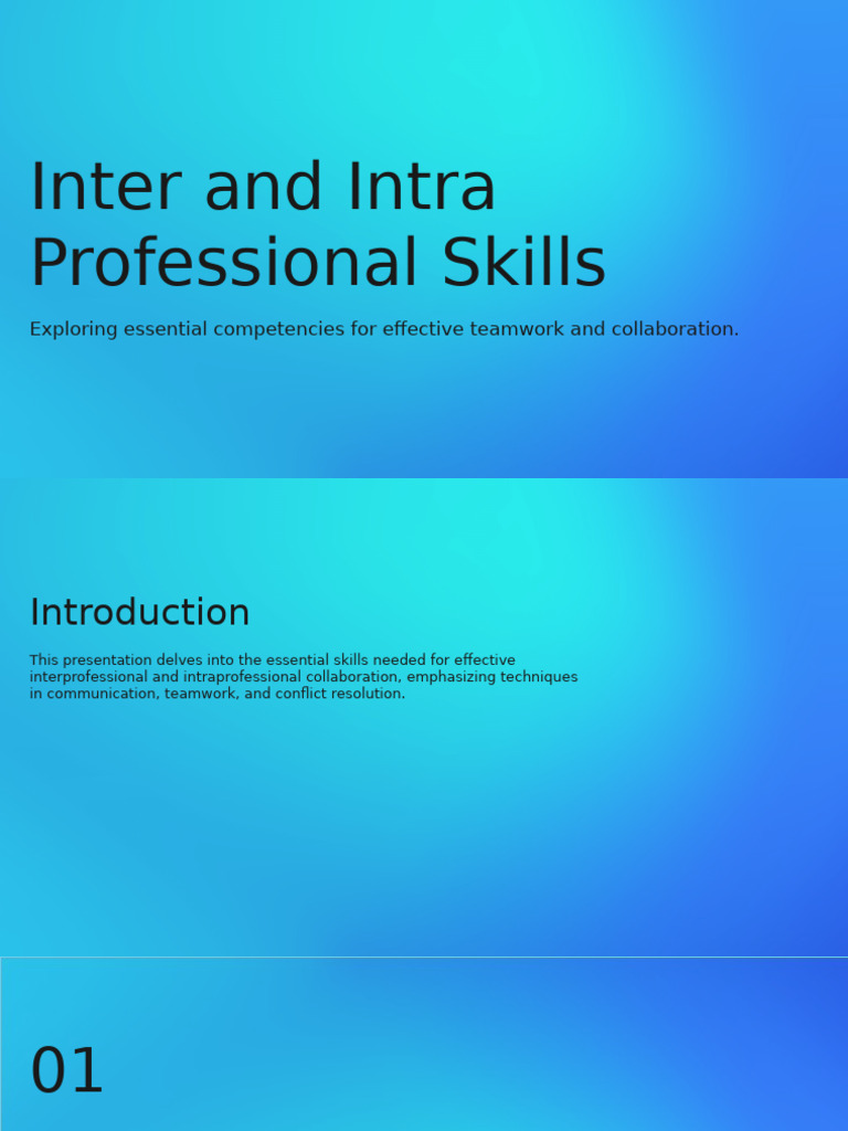 Inter and Intra Professional Skills | PDF | Conflict Resolution ...
