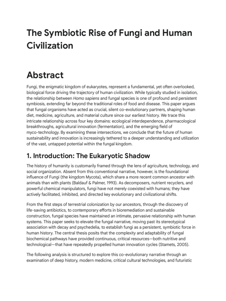 The Symbiotic Rise of Fungi and Human Civilization | PDF | Fungus | Biology
