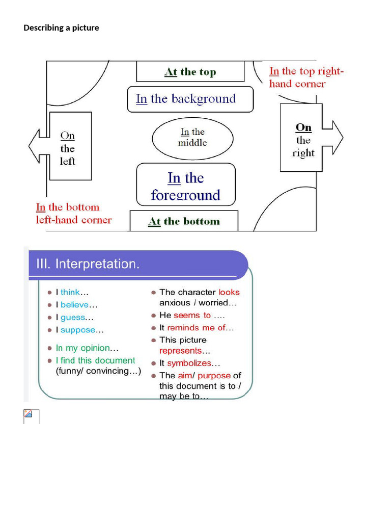 Describing A Picture | PDF