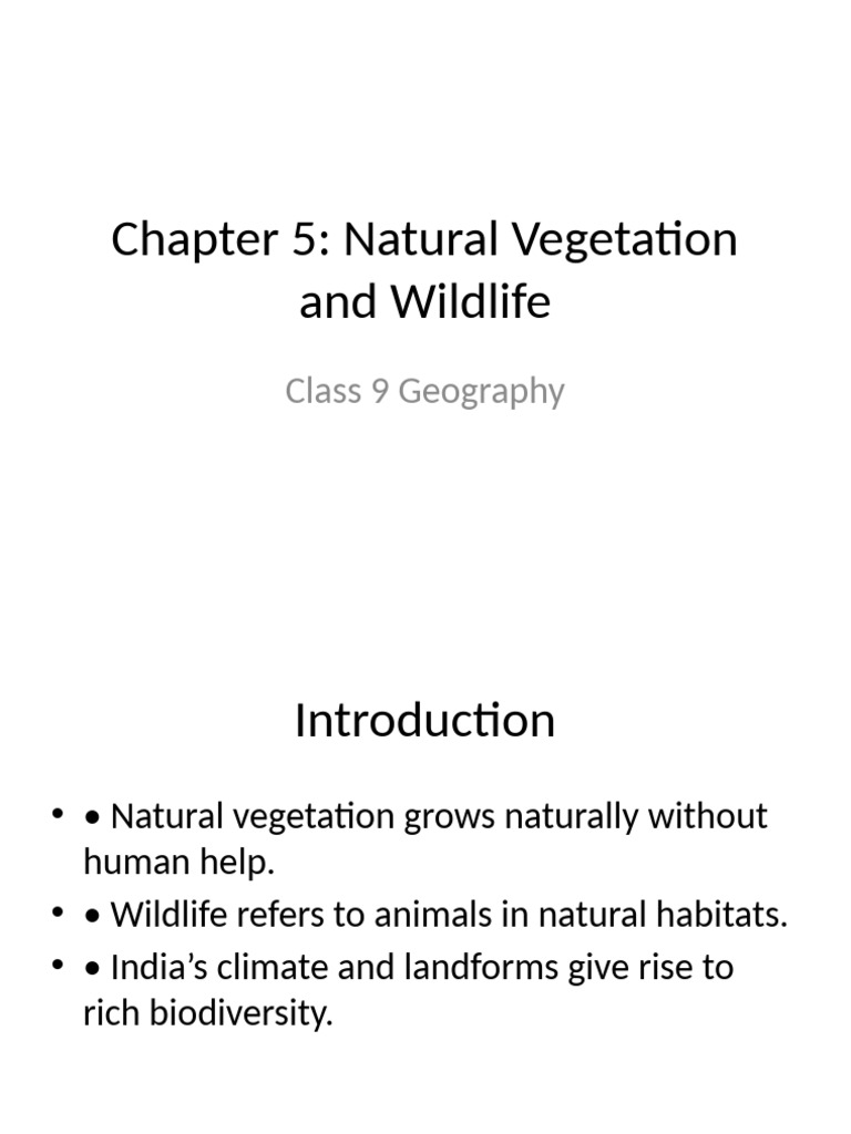India's Natural Vegetation & Wildlife | PDF | Forests | Tropics