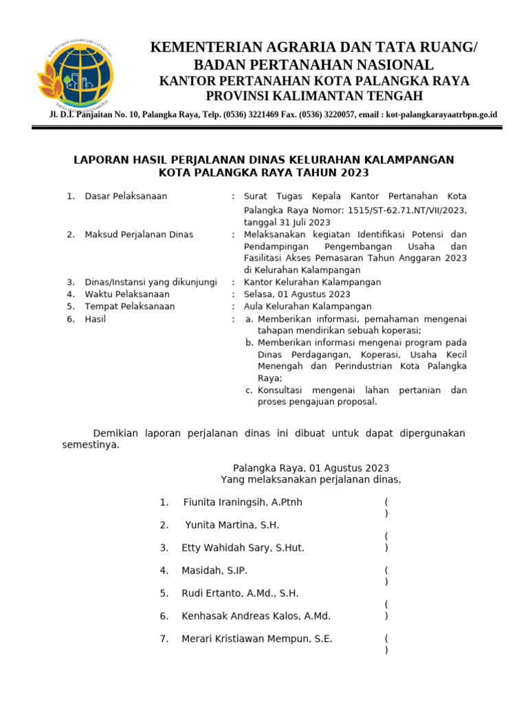 Draft - Laporan Perjadin | PDF