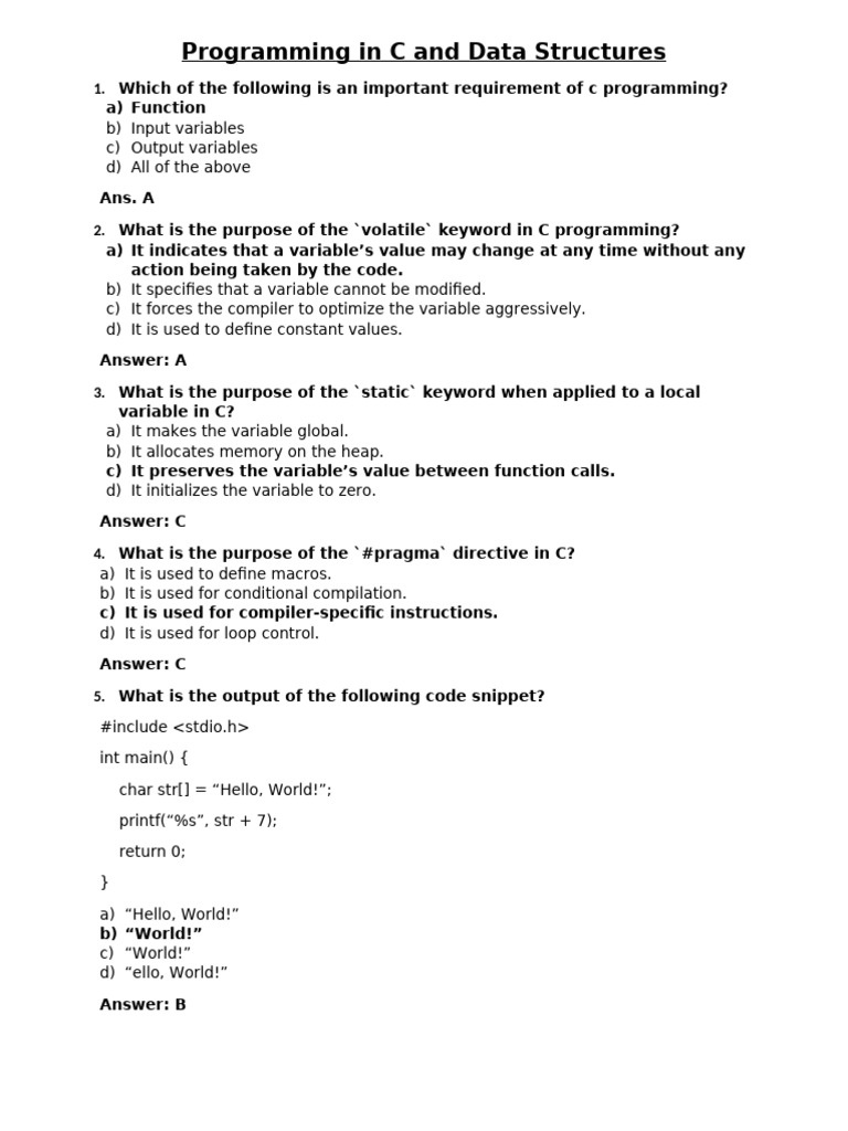 Programming in C and Data Structures | PDF | Pointer (Computer Programming) | Scope (Computer ...