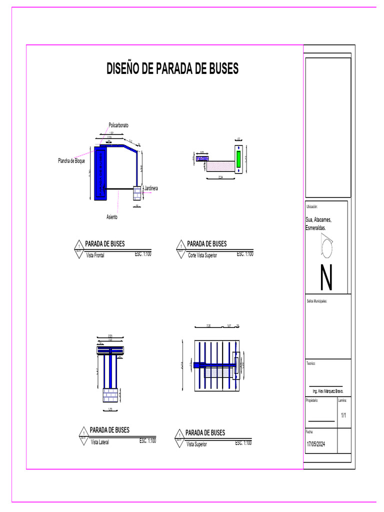 Diseño de Parada de Buses en Esmeraldas | PDF