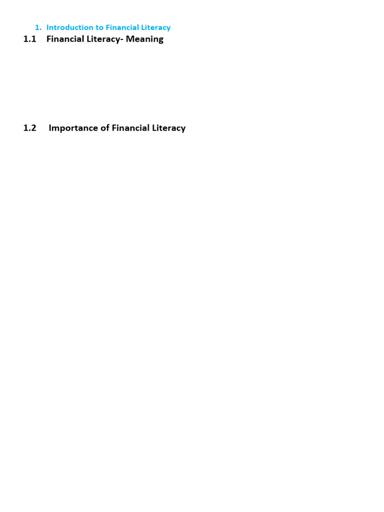 Essential Guide to Financial Literacy | PDF | Cost Of Living | Loans