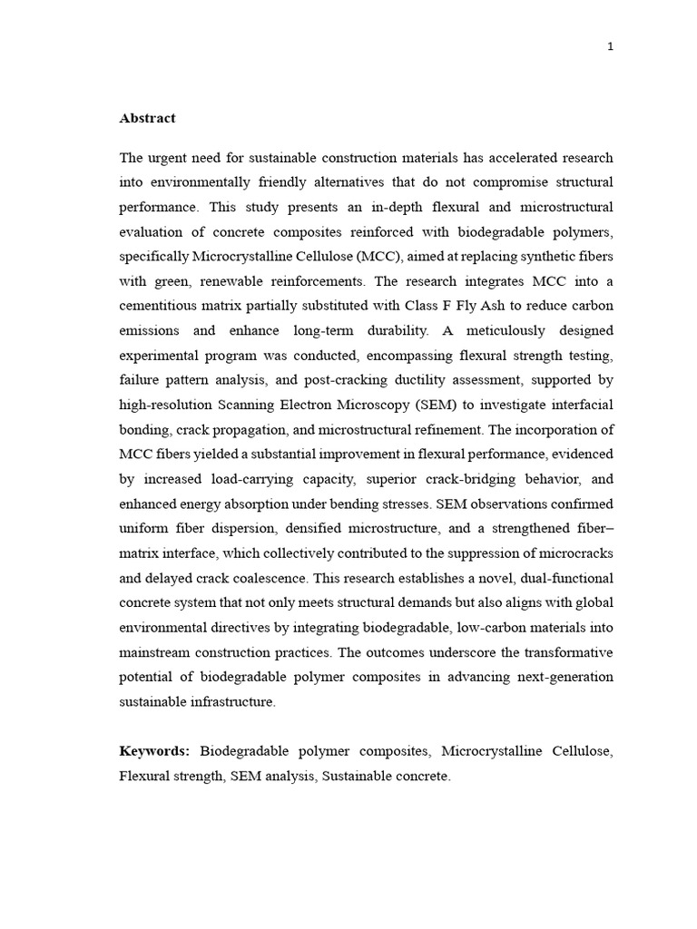 Biodegradable Polymer Concrete Composites | PDF | Concrete | Cement