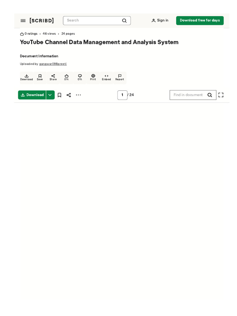 document701570246YouTube Channel Data Management and Analysis System | PDF