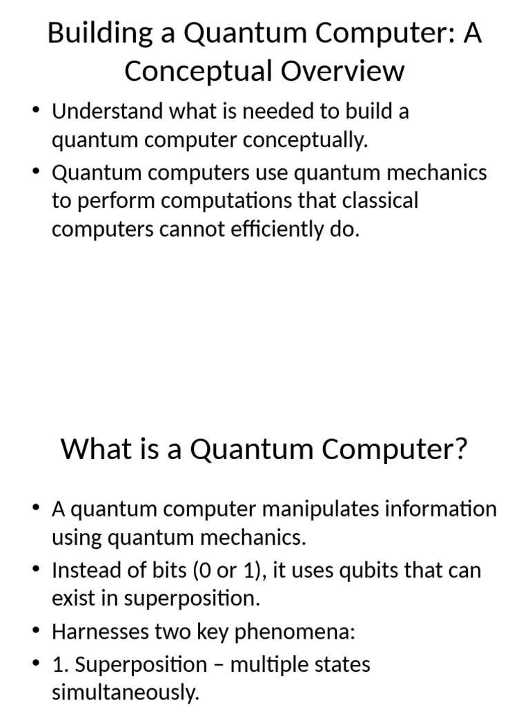 Quantum Computer Construction Overview | PDF | Quantum Computing | Physics