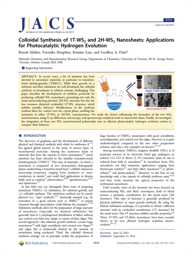 Chapter-5 Ozin JACS 2014 | PDF | X Ray Photoelectron Spectroscopy ...