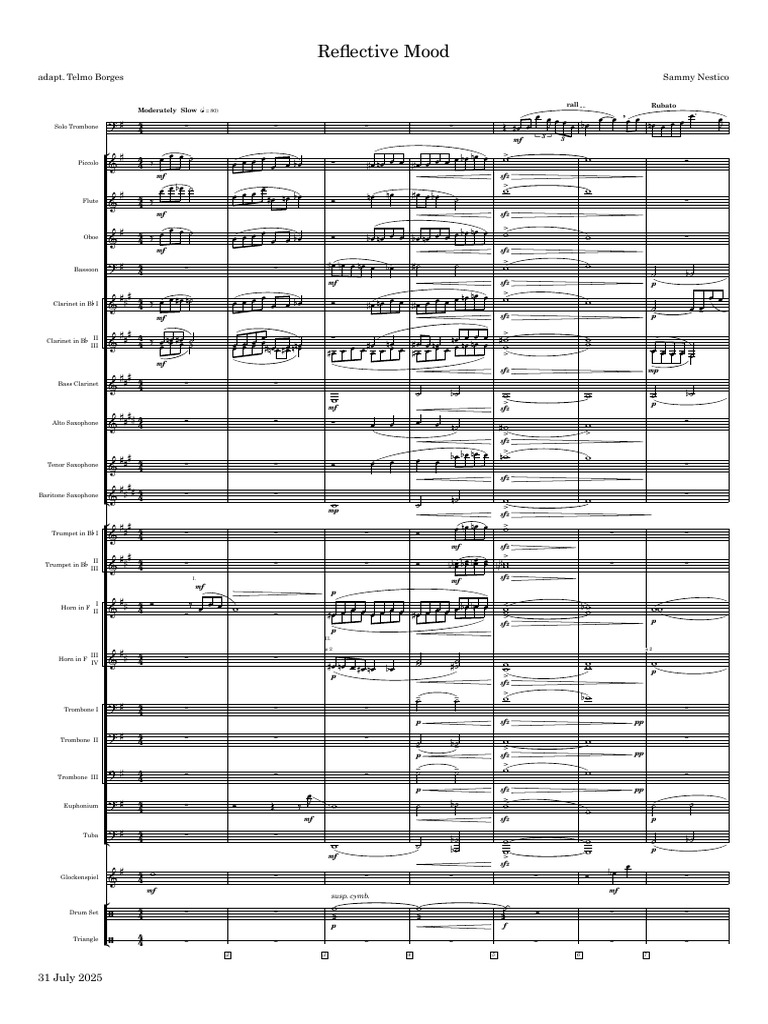 Reflective Mood Musical Score | PDF | Musical Compositions | Music ...