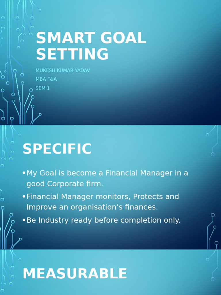 SMART GOAl Setting | PDF