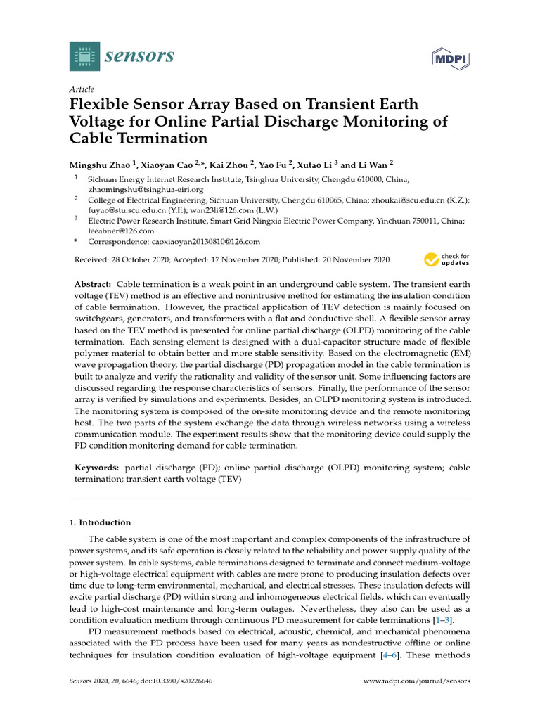 Flexible TEV Sensor Array for Cable Monitoring | PDF | Capacitor ...