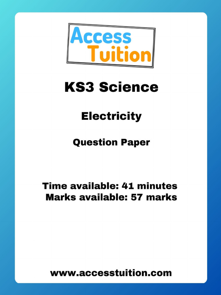 Ks3 Electricity Questions | PDF | Electric Current | Series And ...