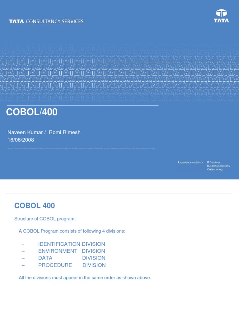 Cobol Training New 1 | PDF | Subroutine | Databases