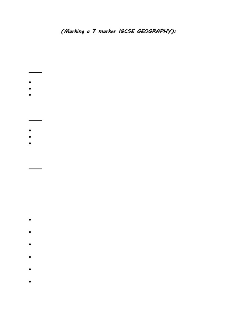 Marking A 7 Marker Igcse Geography | PDF