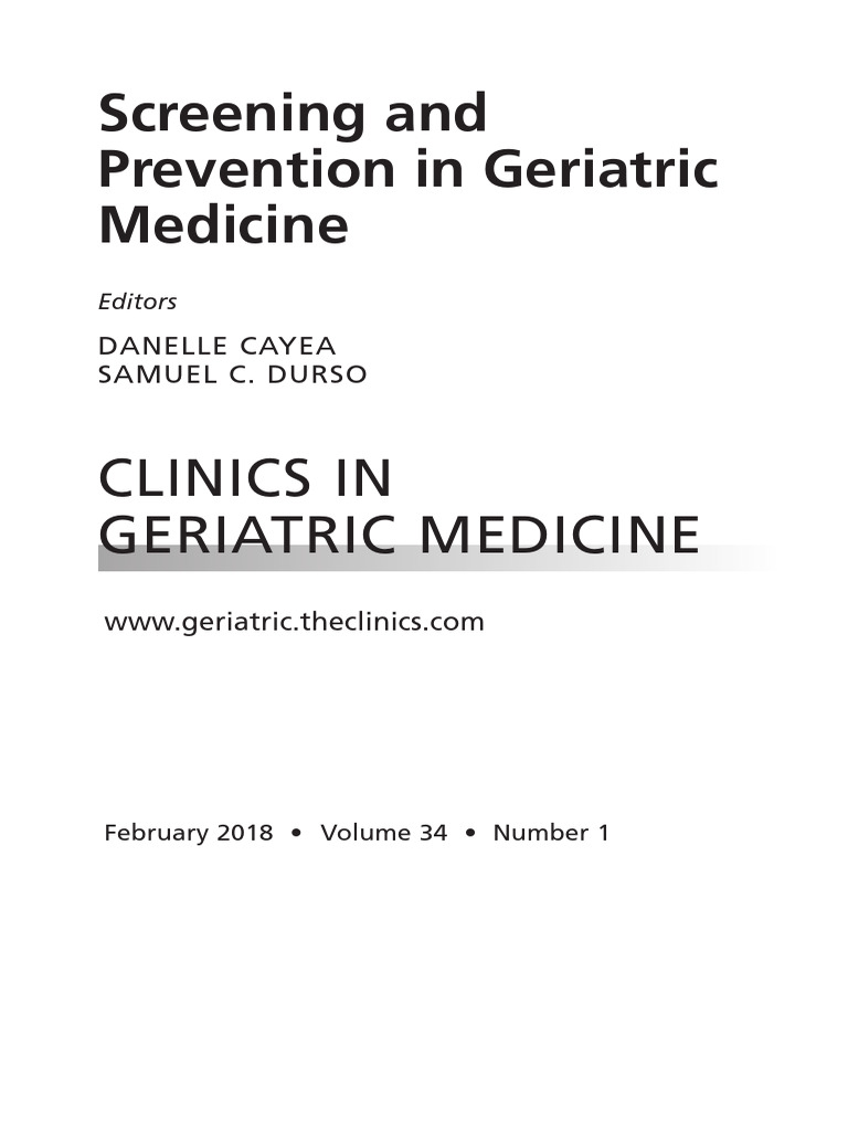 Screening and Prevention in Geriatric Medicine CGM | PDF