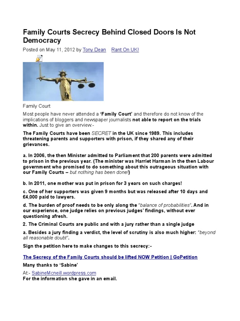 Family Courts Secrecy | PDF