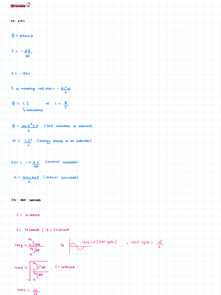 Emi + Ac + Emw Formulas | PDF